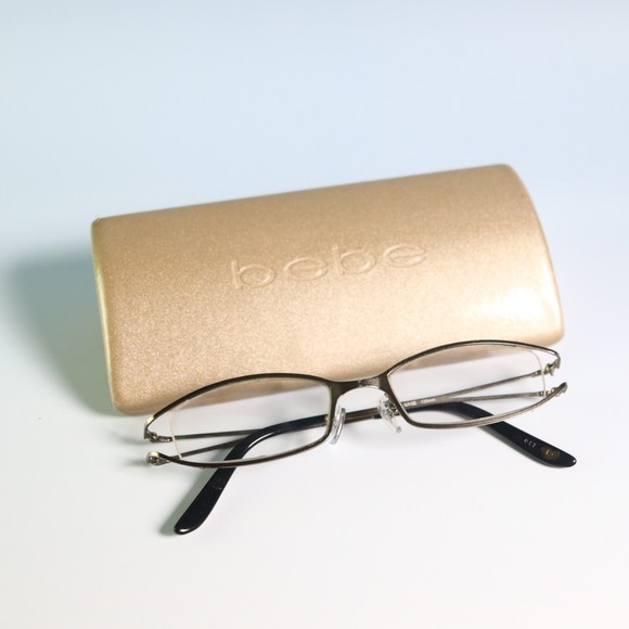 bebe | Accessories | Bebe Raquel Sage Eyeglasses Gold Frames Cut Out ...